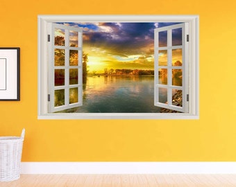 VWAQ Vinyl Nature Window Wall Decal Landscape Scenic Mural | Etsy