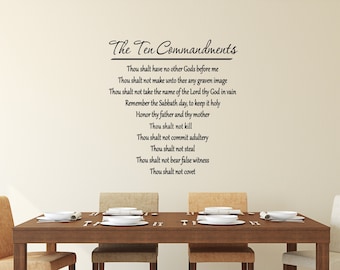 The Ten Commandments Exodus 20 Vinyl Wall Decal Sticker - Etsy
