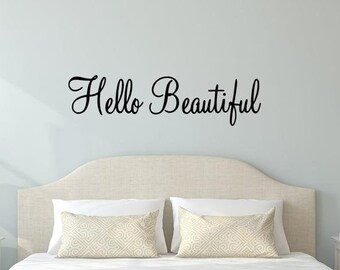 Hello Beautiful Wall Decal Beauty Quotes Inspirational Wall | Etsy