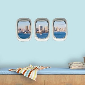 Aircraft Art, Aviation Wall Decal - Airplane Window Clings, Plane ...