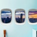 VWAQ Cityscape Window Decal | City Skyline Wall Mural - Airplane ...