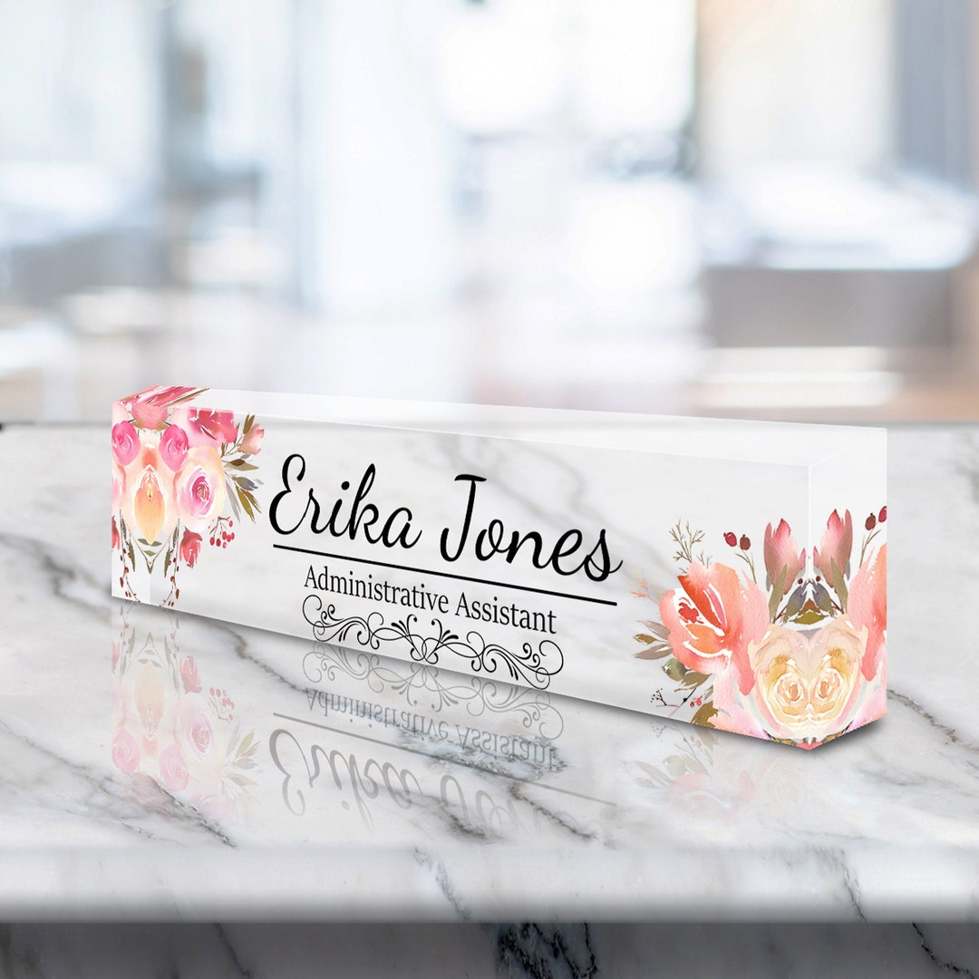 Personalized Name Plate for Desk | Clear Acrylic Glass Art | Custom ...