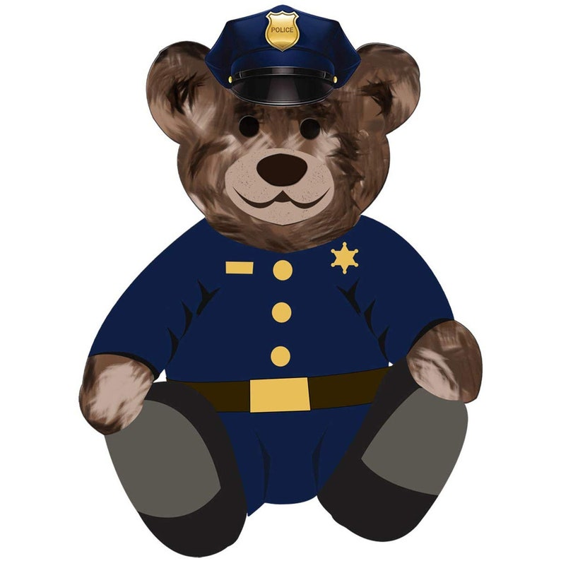Police Officer Cop Teddy Bear Wall Decal Kids Room Sticker - Etsy
