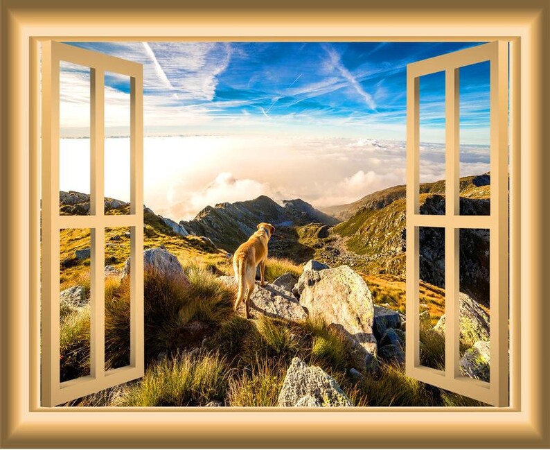 Mountains Window Wall Decal Nature Wall Decor Peel and Stick - Etsy