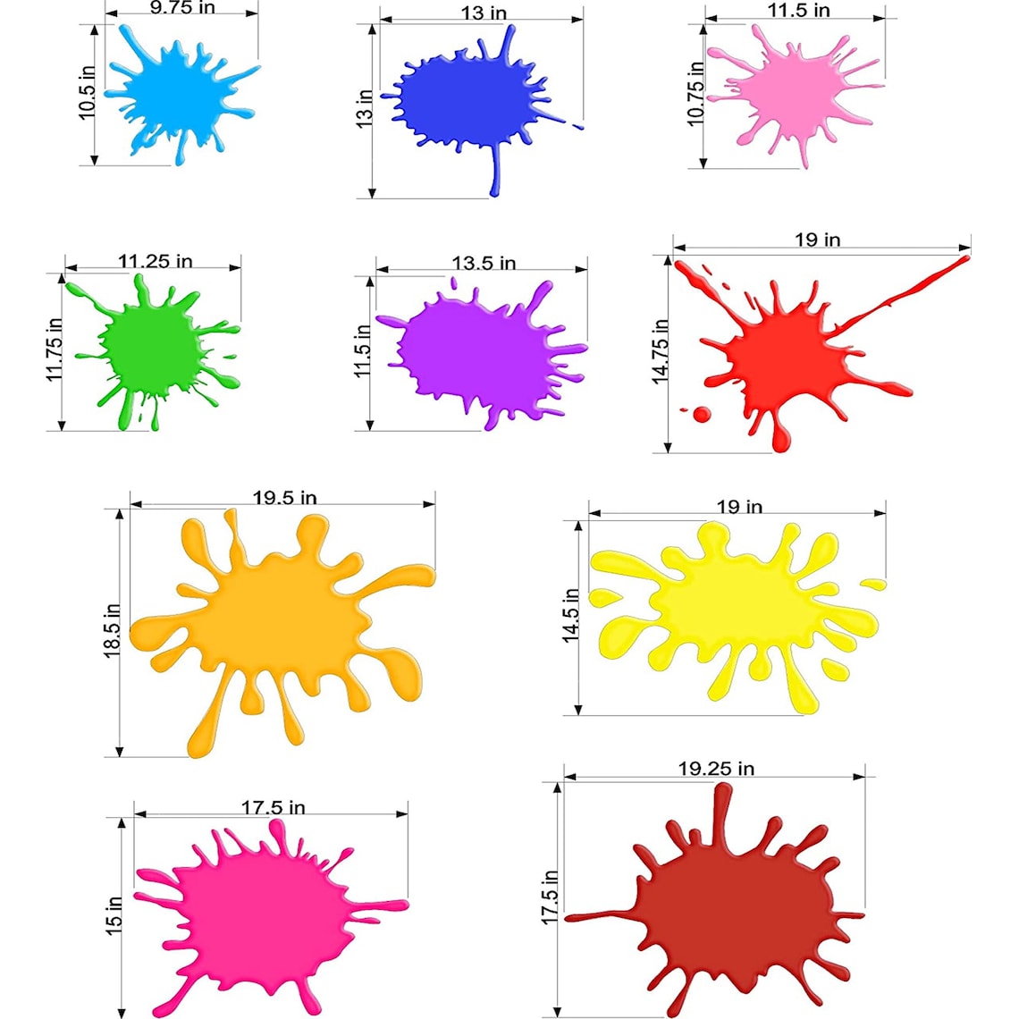 Paint Splatter Wall Decals Splotches Stickers Color Splash Art - Etsy