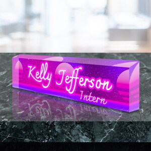 Personalized Name Plate for Desk | Custom Name Clear Acrylic Glass ...