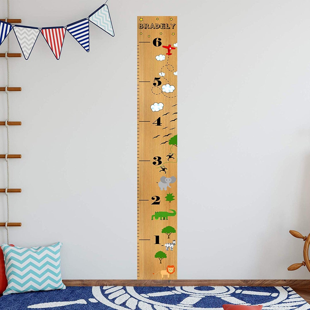 Custom Name Growth Chart Decal for Kids - Personalized Height Chart ...