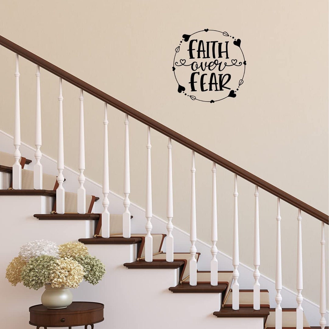 Faith Over Fear Vinyl Wall Art Christian Decal Quote Religious Home ...