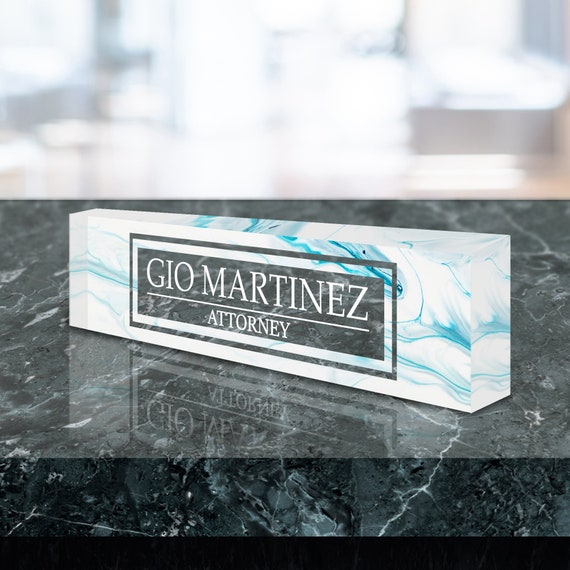 Personalized Name Plate for Desk Custom Name Marble Office - Etsy