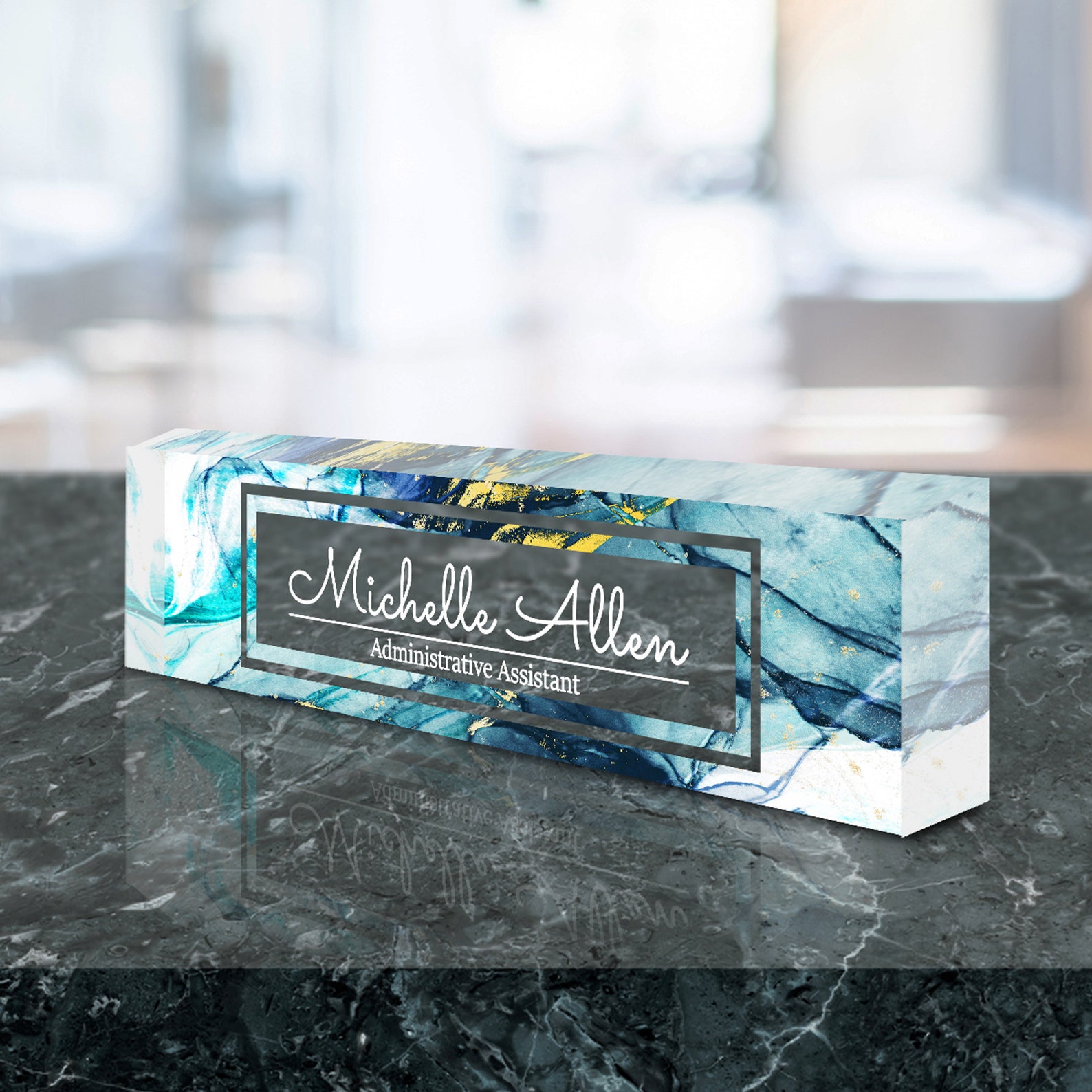 Personalized Name Plate for Desk | Clear Acrylic Glass Art | Custom ...