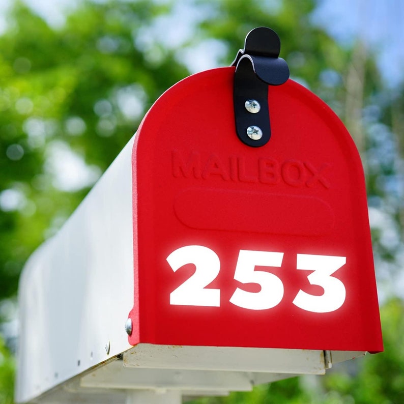Reflective Mailbox Decals 5 Sets - Numbers 0-9 Die Cut Stickers - Self ...