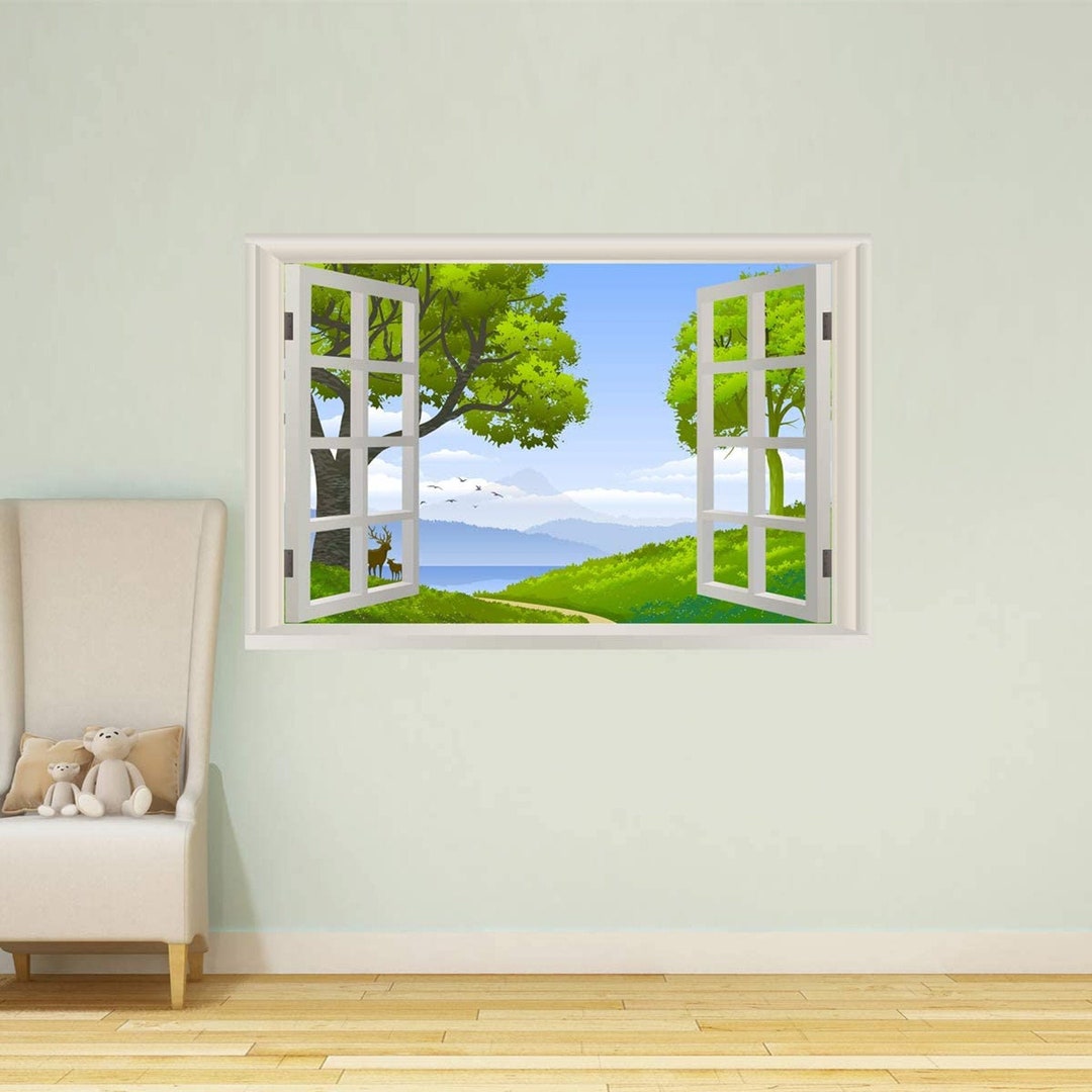 Kids Nature Wall Decal Window Sticker Woodland Nursery Murals Peel and ...