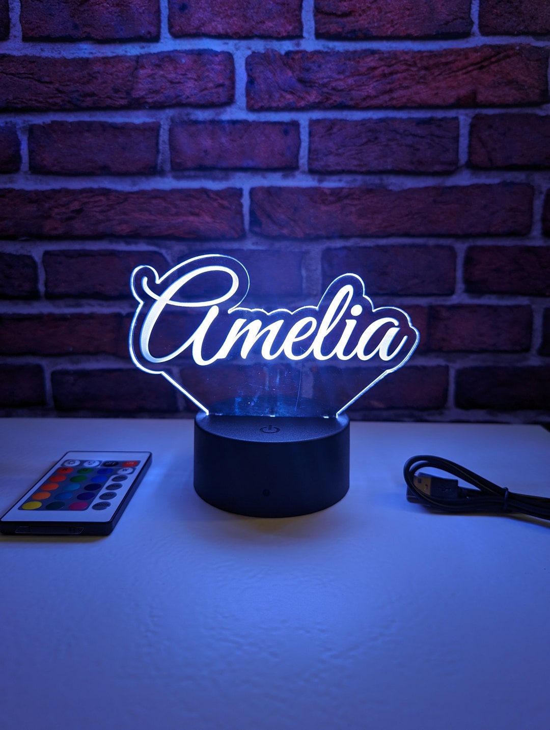 Custom LED Name Night Light Personalized Acrylic Desk Lamp - Kids Room ...