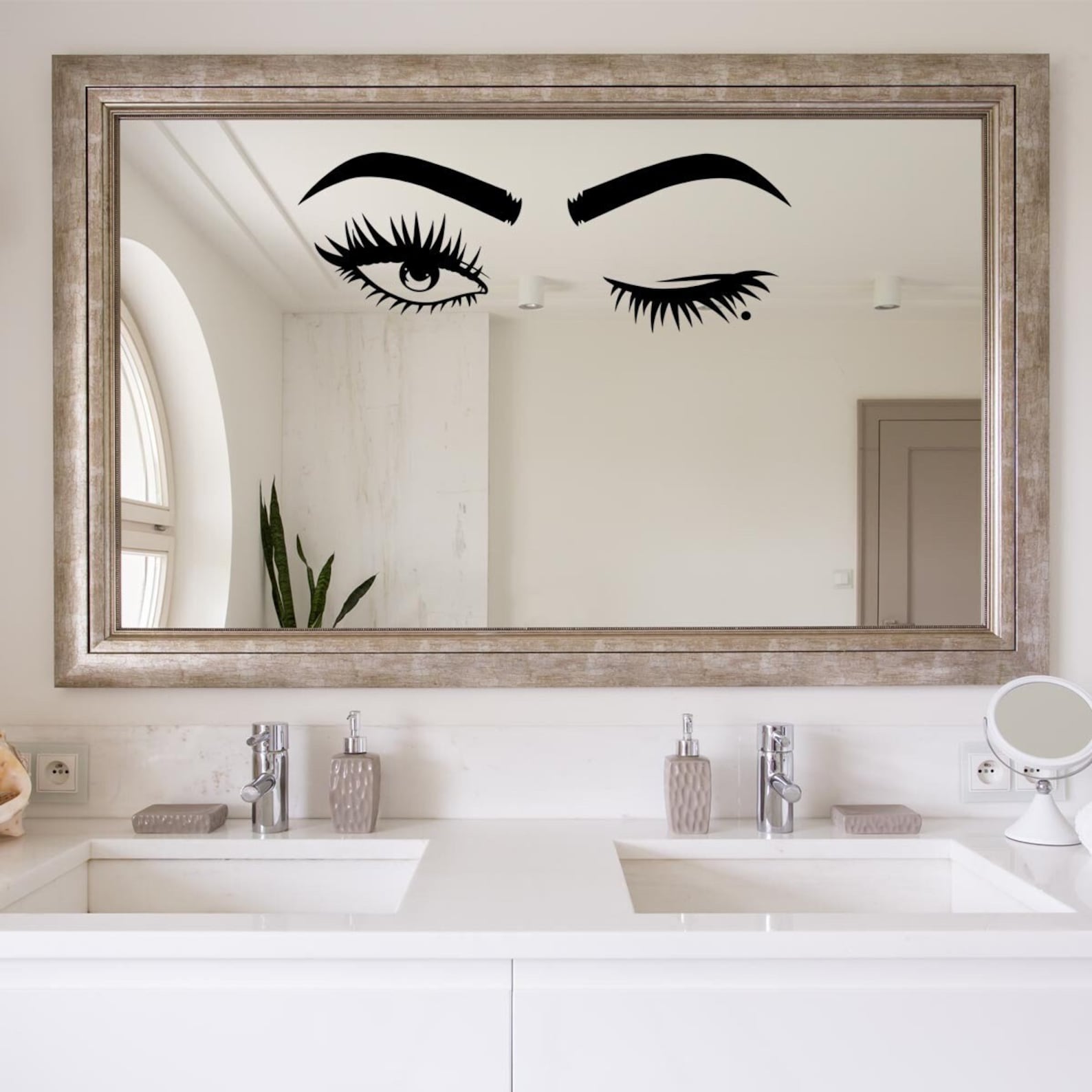 Eyes Wink Vinyl Wall Decals Home Bathroom Mirror Decor - EWWD-V1 - VWAQ ...