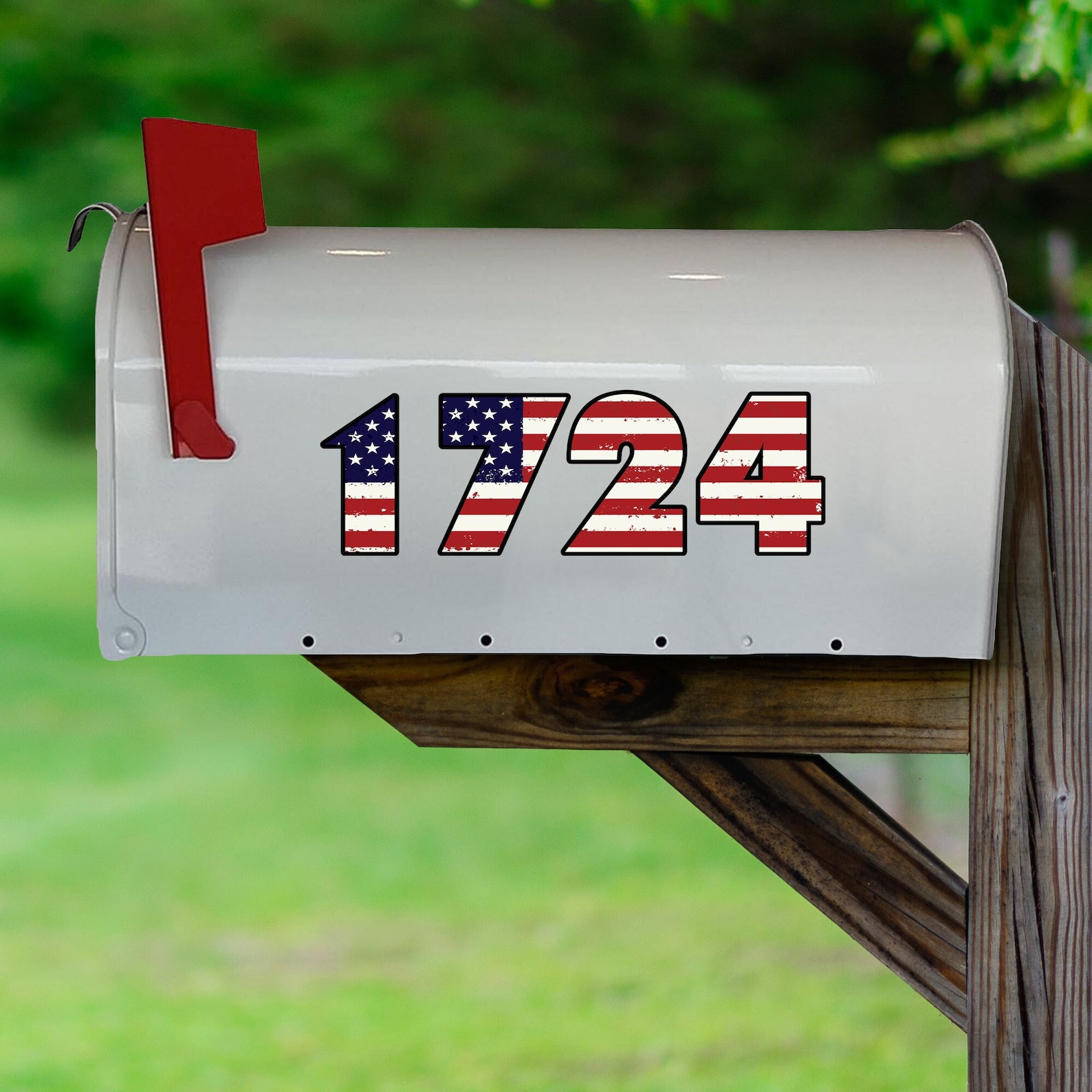 Mailbox Flag- Custom Mailbox Decal- Mailbox Decor- Mailbox Numbers ...