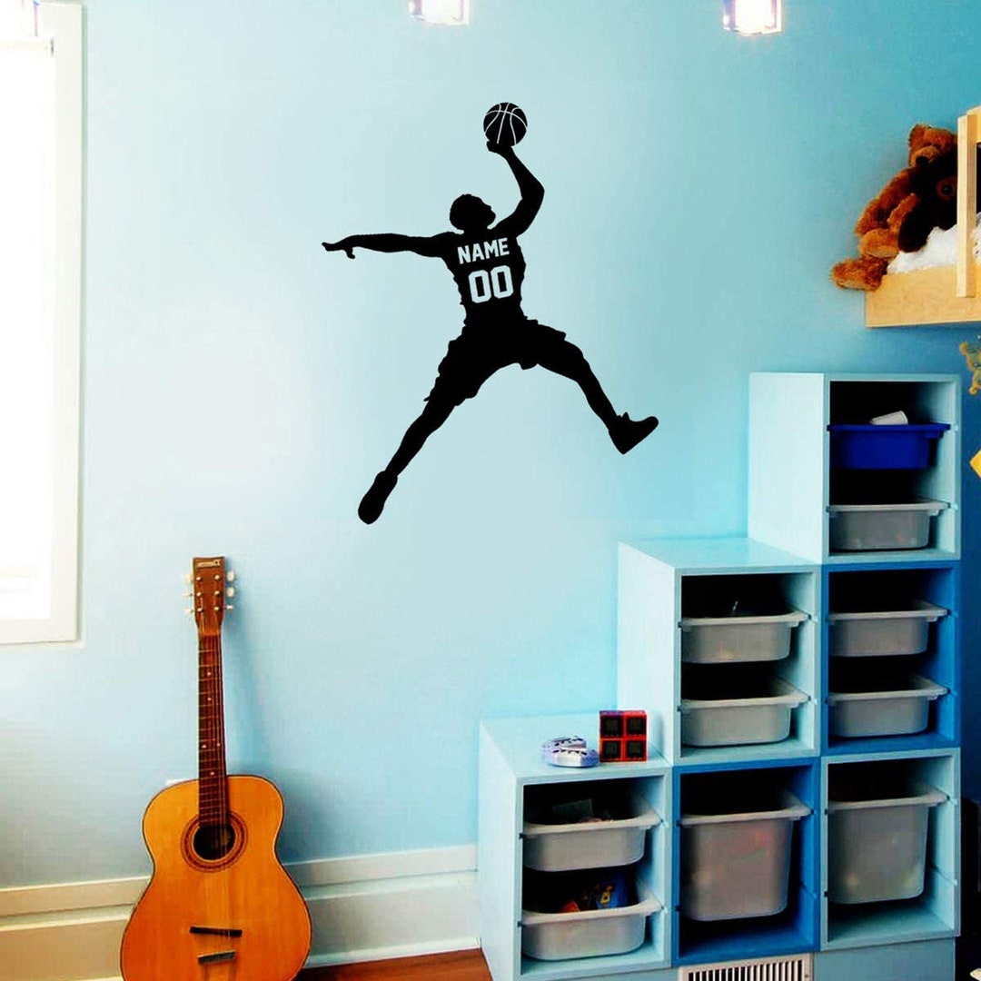 Custom Basketball Name Wall Decal for Boys Room Slam Dunk ...