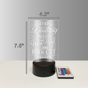 Motivational Signs Desk Night Lamp Light up Acrylic Led Lights - VWAQ ...