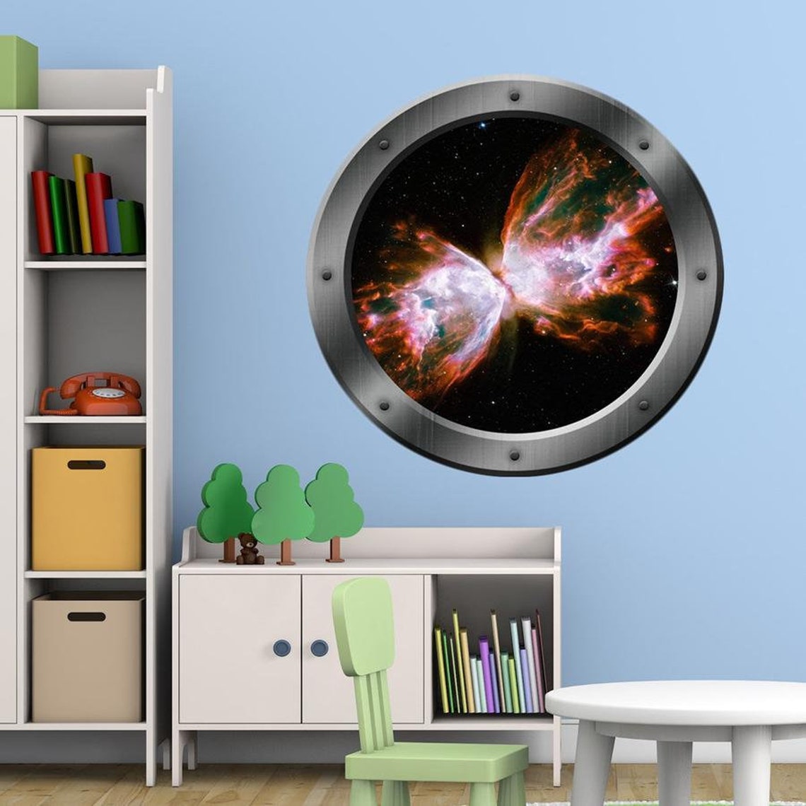 Deep Space Porthole Wall Graphics Window Rocket Ship View Galaxy Kids ...