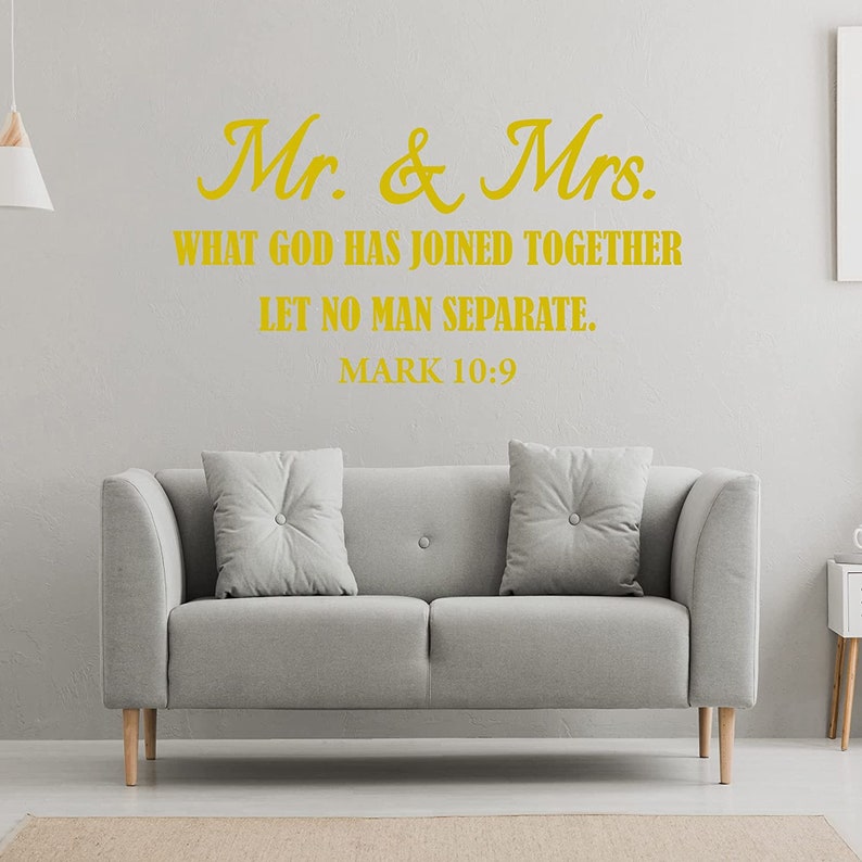 What God Has Joined Together Let No Man Separate Mark 10:9 Wall Decal ...