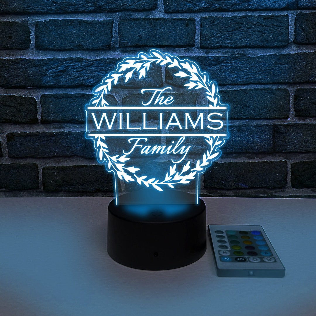 Family Established Sign, Last Name, Light Up, Custom Acrylic (VWAQ ...