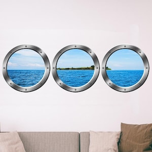 Porthole Window Decals - Ocean Scenery - Submarine Window VWAQ-SPW4 - Etsy