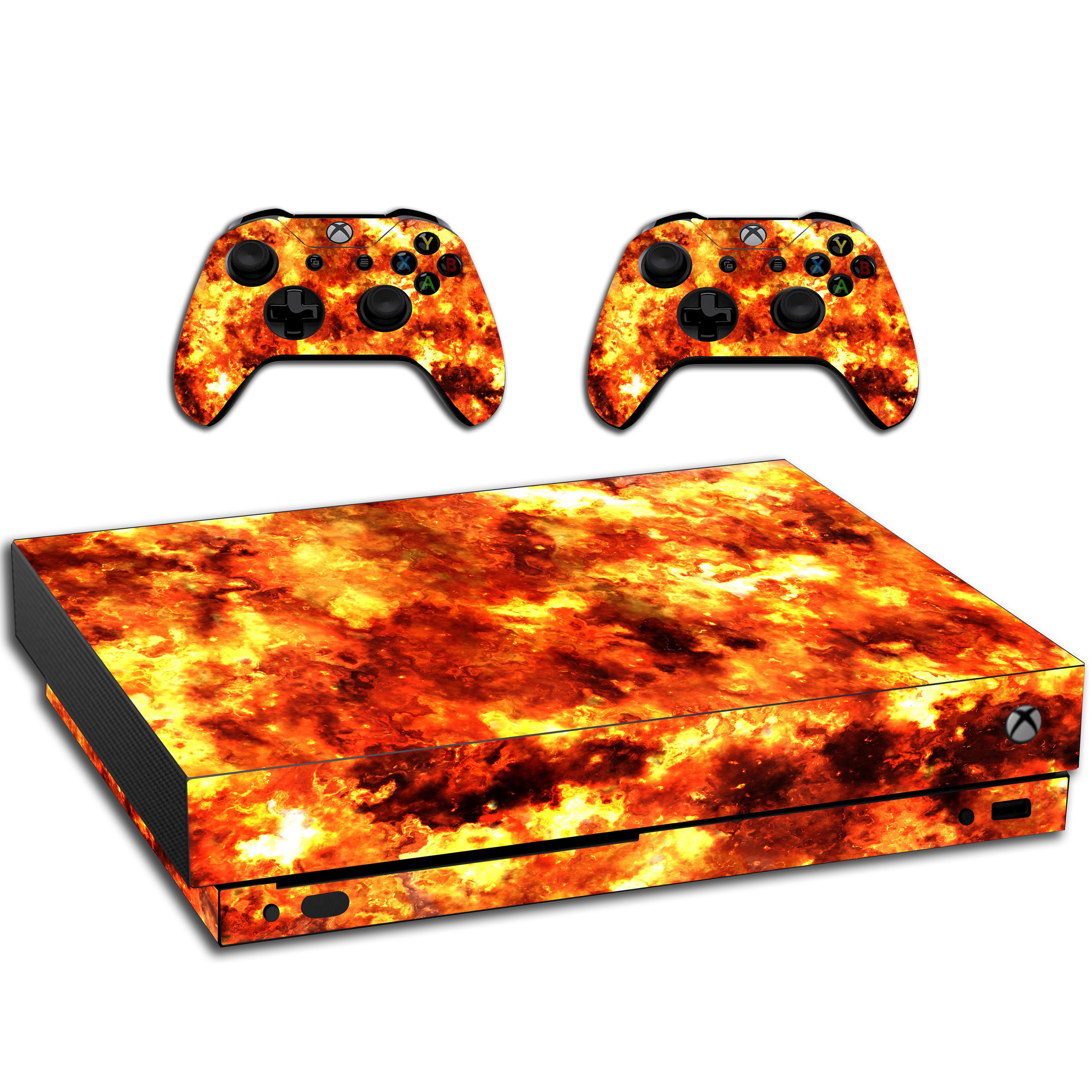 Xbox One X Fire Skin Decal - for Console and Controllers Flame Skin for ...