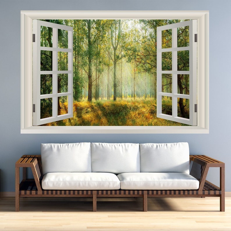 VWAQ Landscape Wall Decal Nature Window Scene Vinyl Mural - Etsy