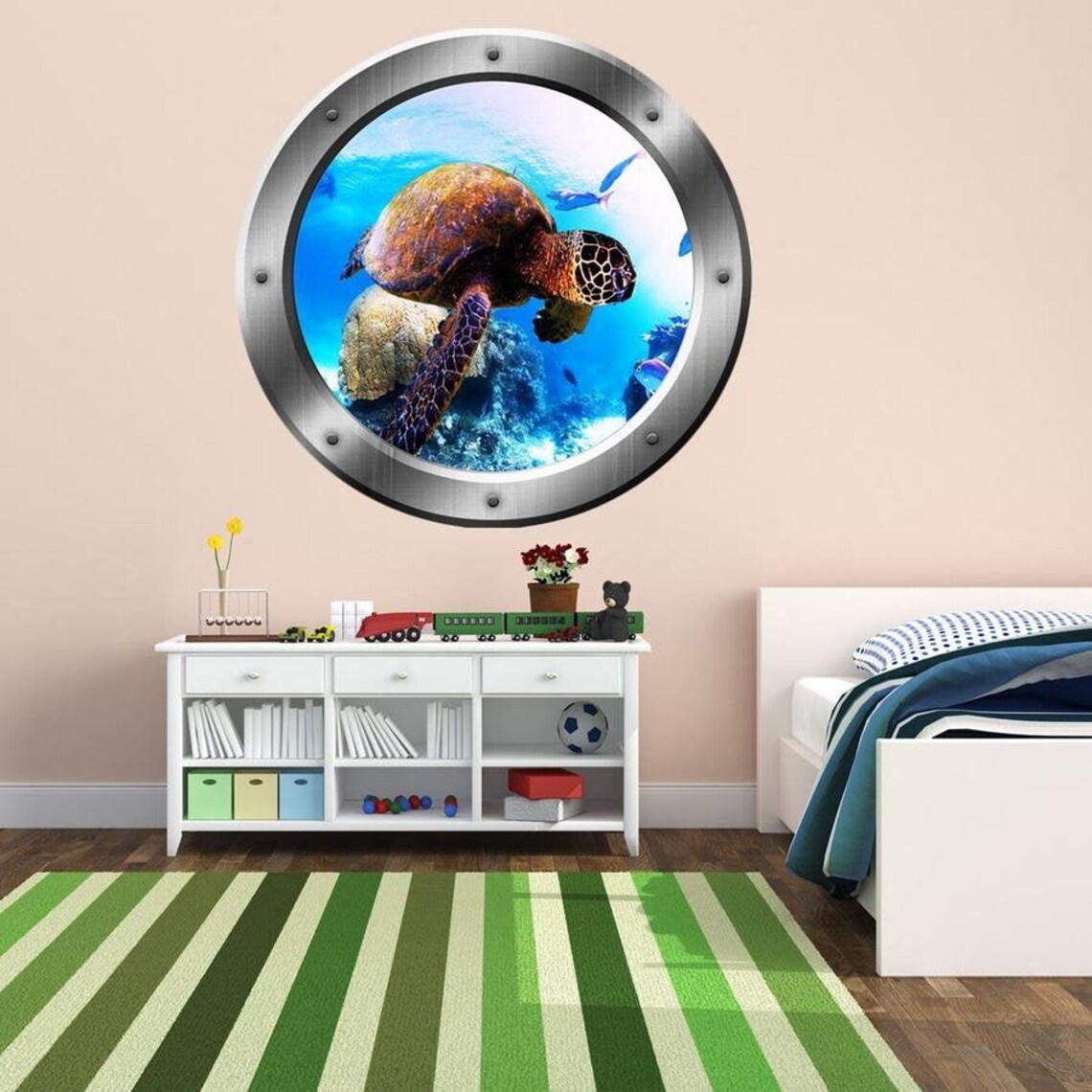 Sea Turtle Window Porthole Ocean Wall Decal - VWAQ PO15 - Etsy