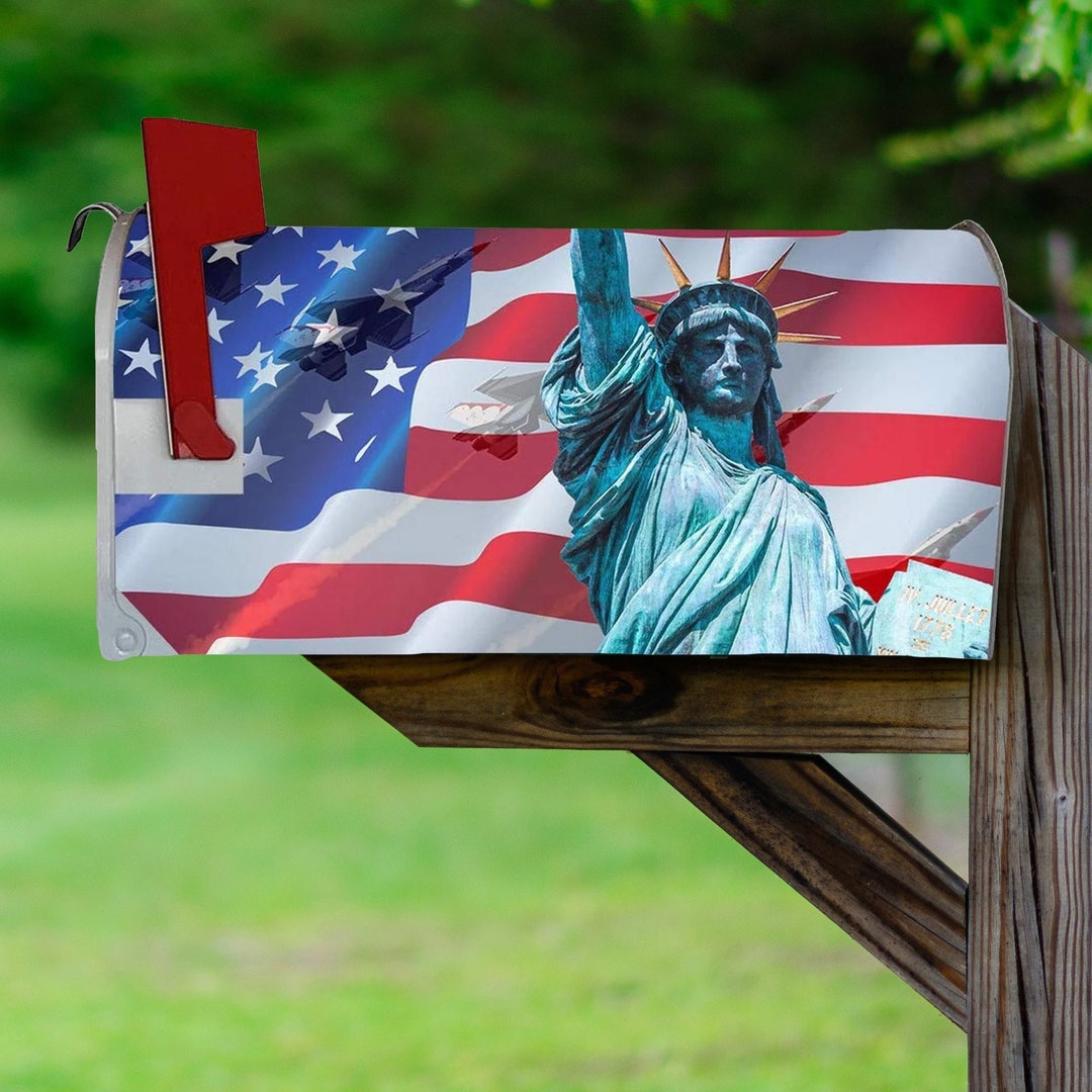 Patriotic USA Mailbox Covers Magnetic - American Flag Decor for Outside ...