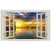 Sunset Window Wall Decal Peel and Stick Lake Scenery Nature Decor ...