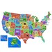 US Map Wall Decal United States of America Sticker Peel and Stick Kids ...
