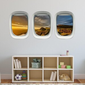 Airplane Window Wall Decal Nature Scene Wall Mural Aviation Decor Plane ...