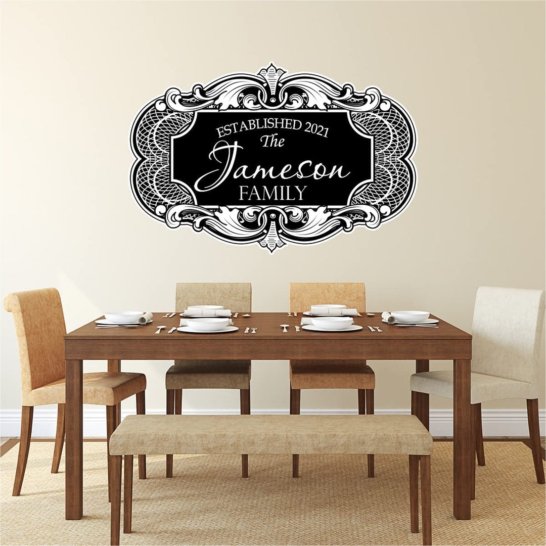 Custom Peel and Stick Family Name Wall Decal - Personalized Home Decor ...