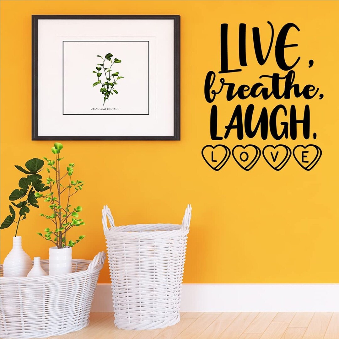 Live Breathe Laugh Love Wall Decal Romantic Wall Decor - VWAQ - Etsy
