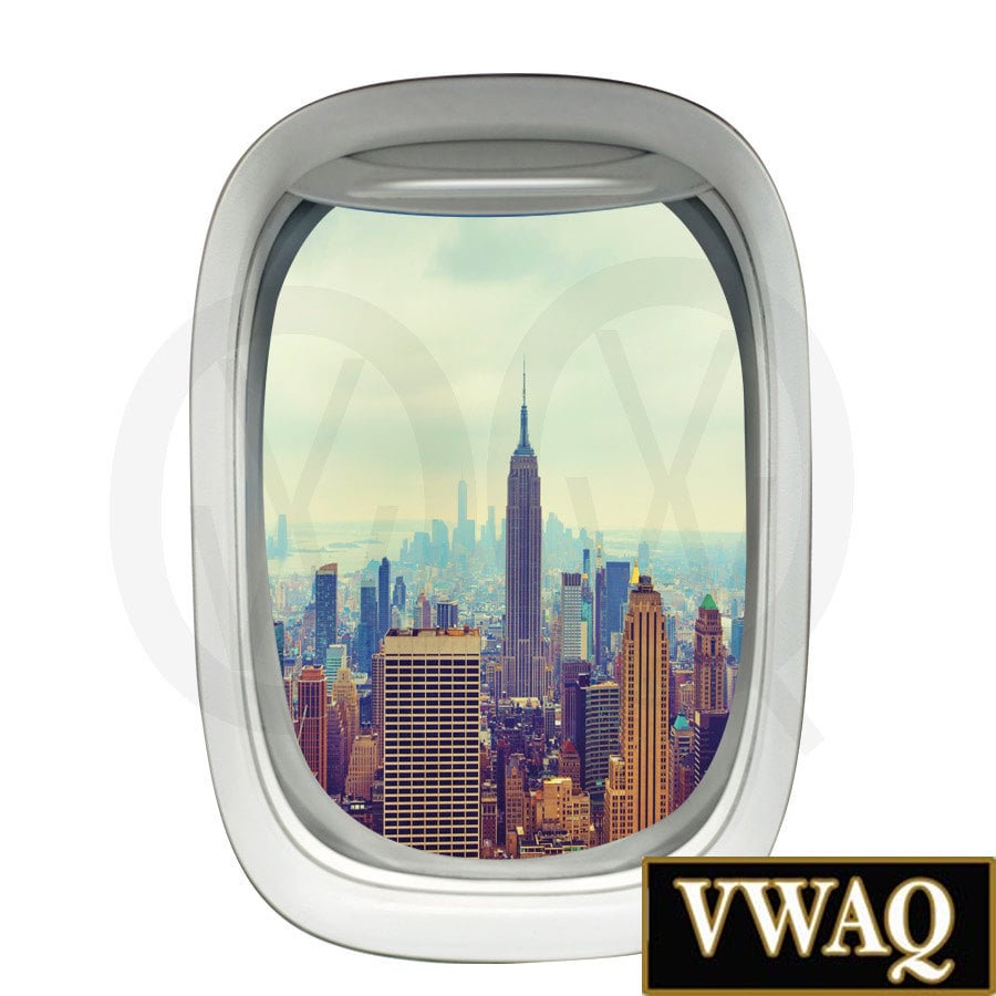 Airplane Window Frame Sticker Empire State Building View Vinyl - Etsy