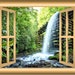Waterfall Beautiful Nature Scene 3D Wall Decal Forest Mural Vinyl ...