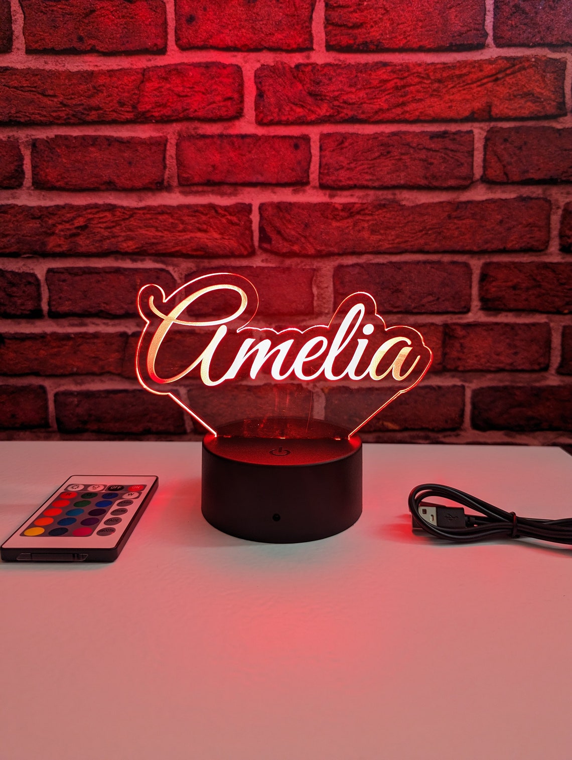 Custom LED Name Night Light Personalized Acrylic Desk Lamp - Kids Room ...