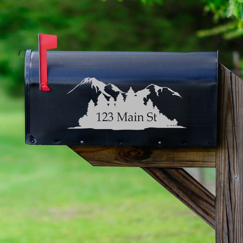 Personalized Mailbox Address Decals Set of 2 Forest Custom | Etsy