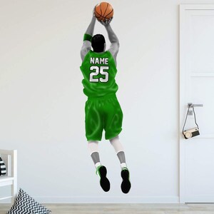 Personalized Basketball Player Wall Decal - Custom Name Sports Wall ...