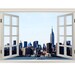 VWAQ Manhattan Window Wall Sticker - New York City Skyline Wall Decal ...