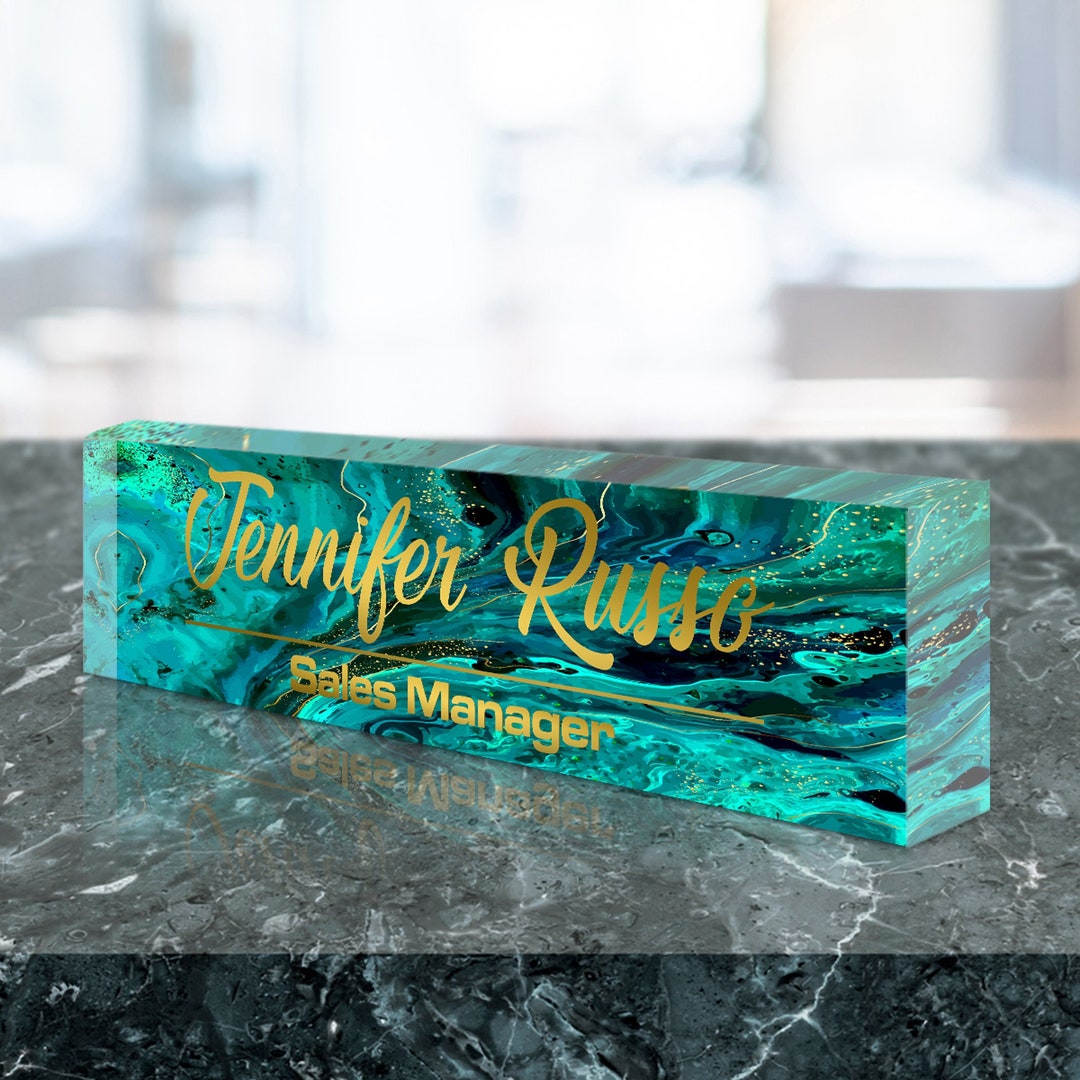 Personalized Name Plate for Desk | Clear Acrylic Glass Art | Custom ...