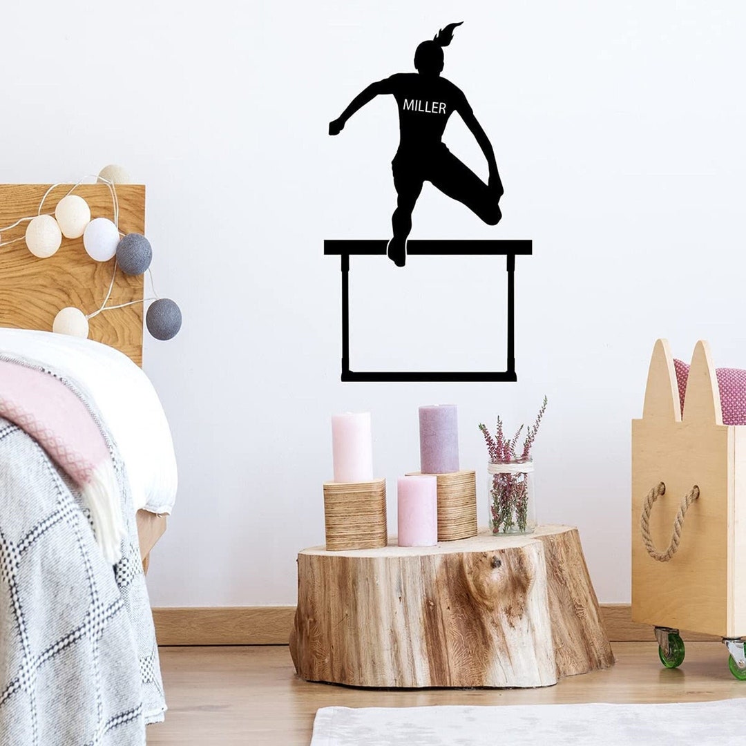 Personalized Womens Hurdle Wall Decal Customized Kids Room Decor VWAQ ...