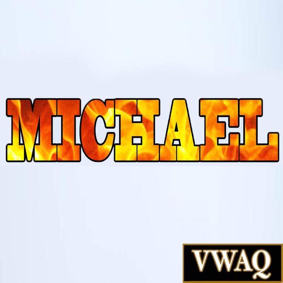 Custom Name Decal Boys Wall Decal Personalized Flame Name - Etsy