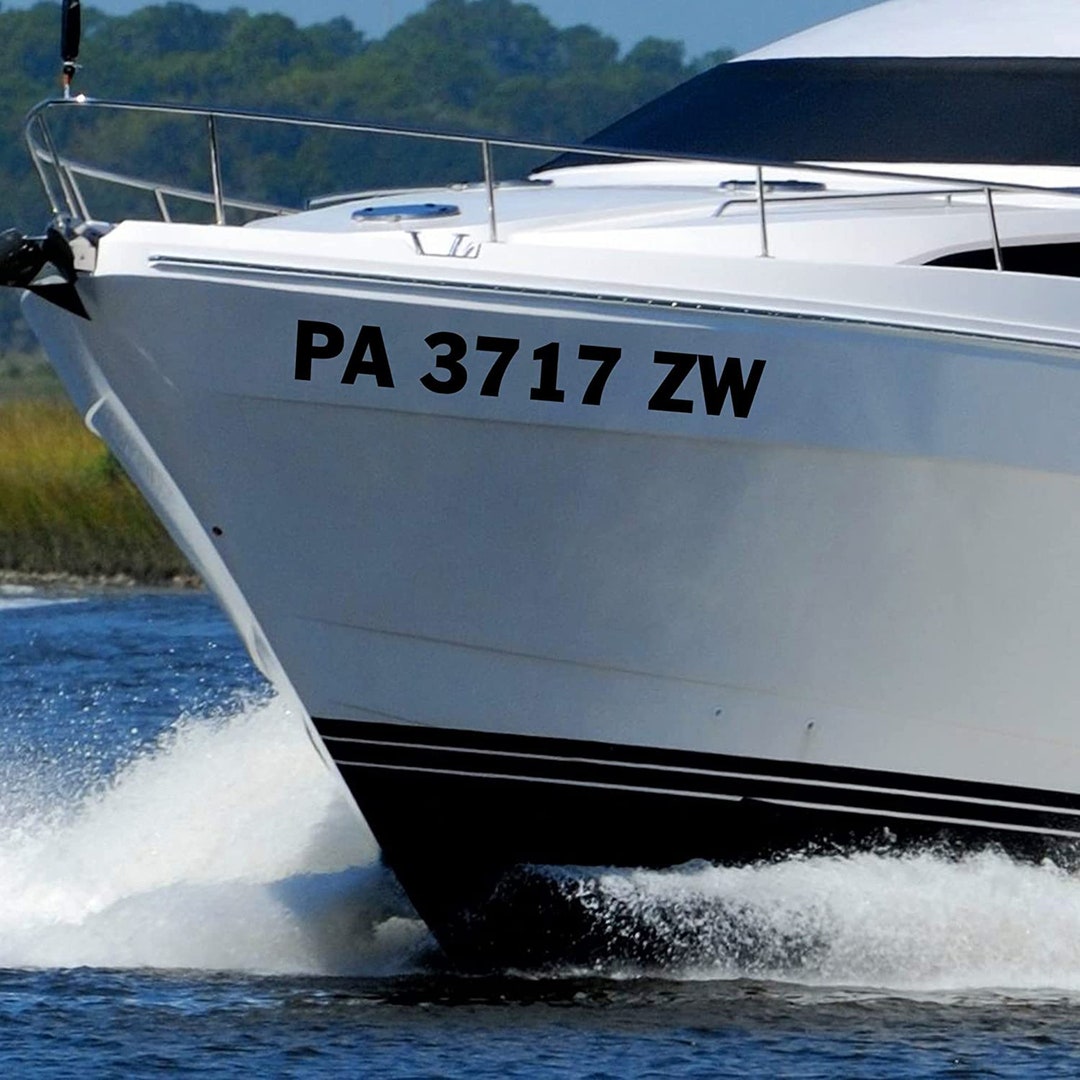 Custom Boat Decals Registration Numbers and Letters Set of 2 - VWAQ ...