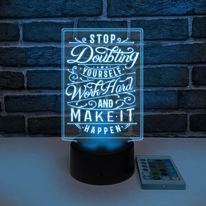 Motivational Signs Desk Night Lamp Light up Acrylic Led Lights - VWAQ ...