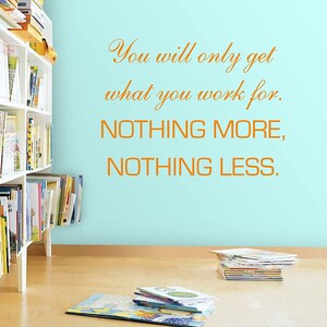 You Will Only Get What You Work for Wall Decal Inspirational Office ...
