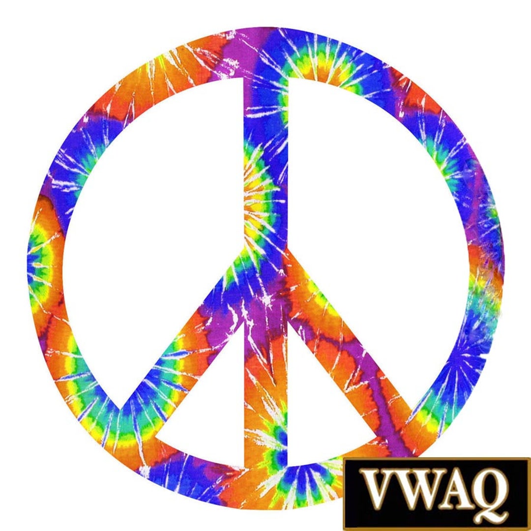 Tie Dye Peace Sign - Retro Love Peace - Peel and Stick Wall Sticker ...