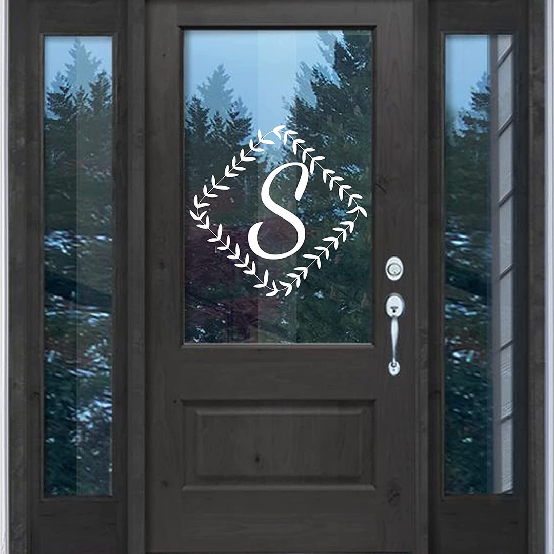 Custom Name Front Door Wreath Decal Personalized Last Name Letter ...