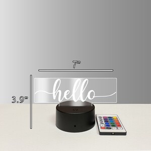 Hello Acrylic Sign, Desk Lamp, LED Night Light, Art Deco - VWAQ BACR10 ...