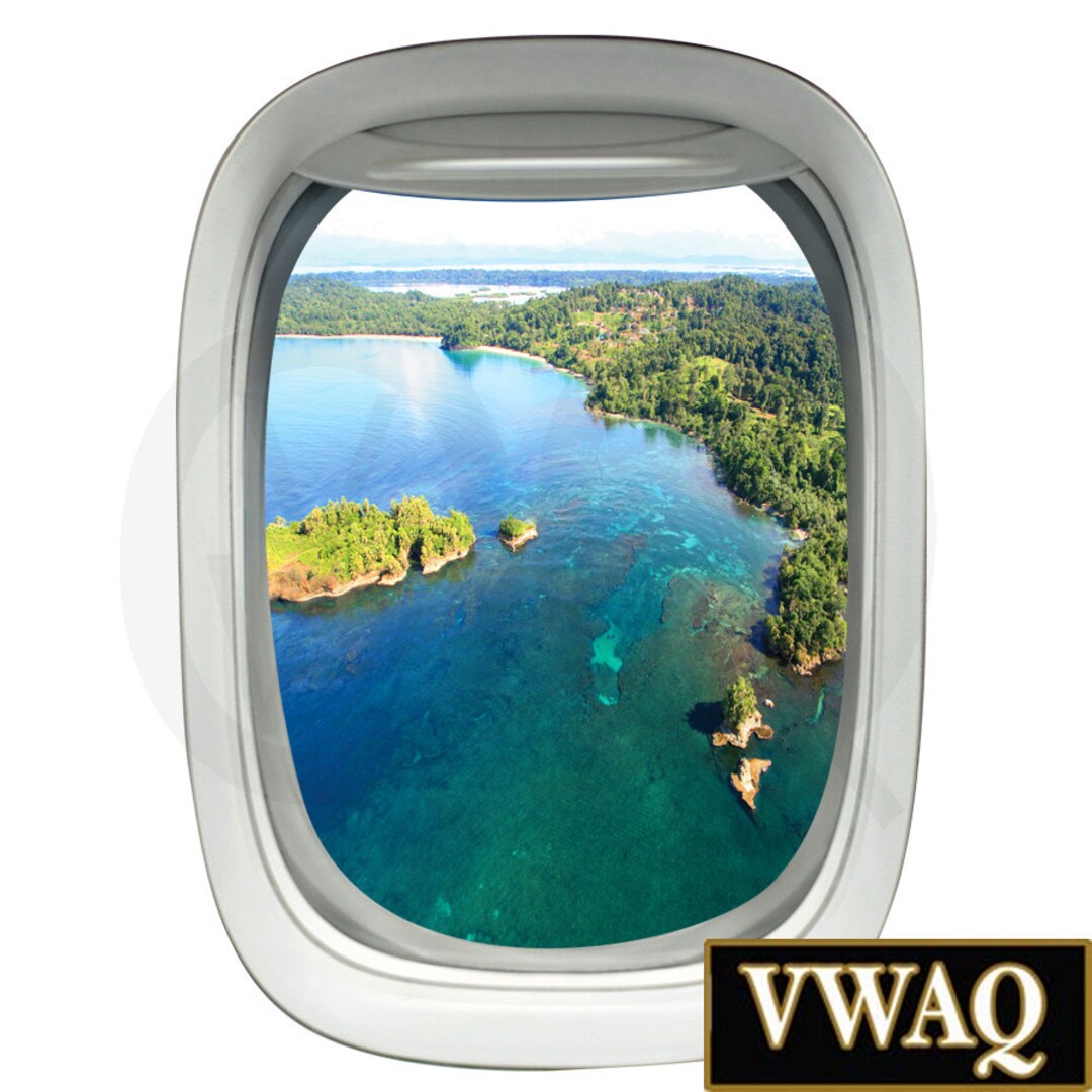 3D Porthole Airplane Window Decal Aerial View Airplane Window Vinyl ...